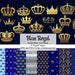 Royalty Gold Crown Clipart and Digital Paper, Backgrounds and Overlays ...