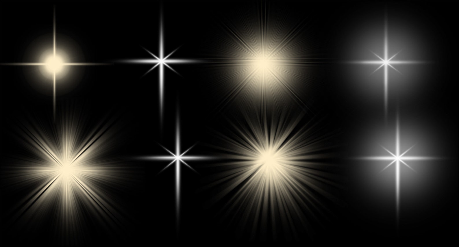 White and Ivory Light Bursts, PNG Digital Overlays, Fairy Lights ...
