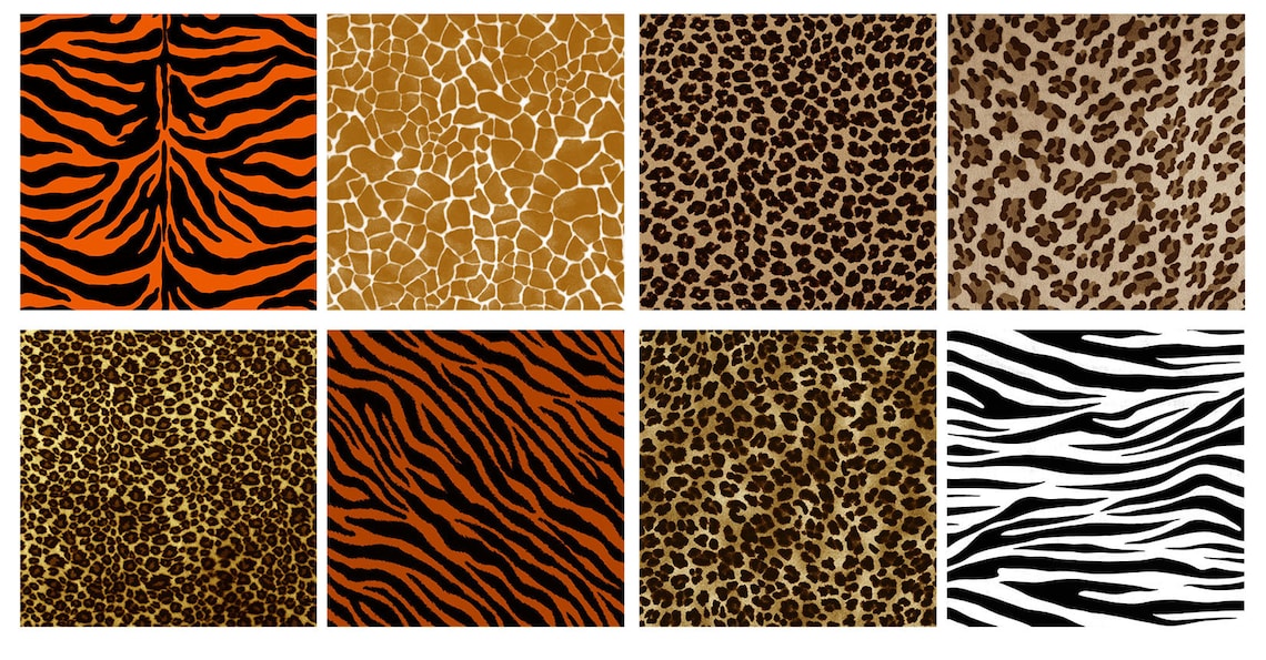 Classic Safari Animal Print Digital Paper, Printable Backgrounds for ...