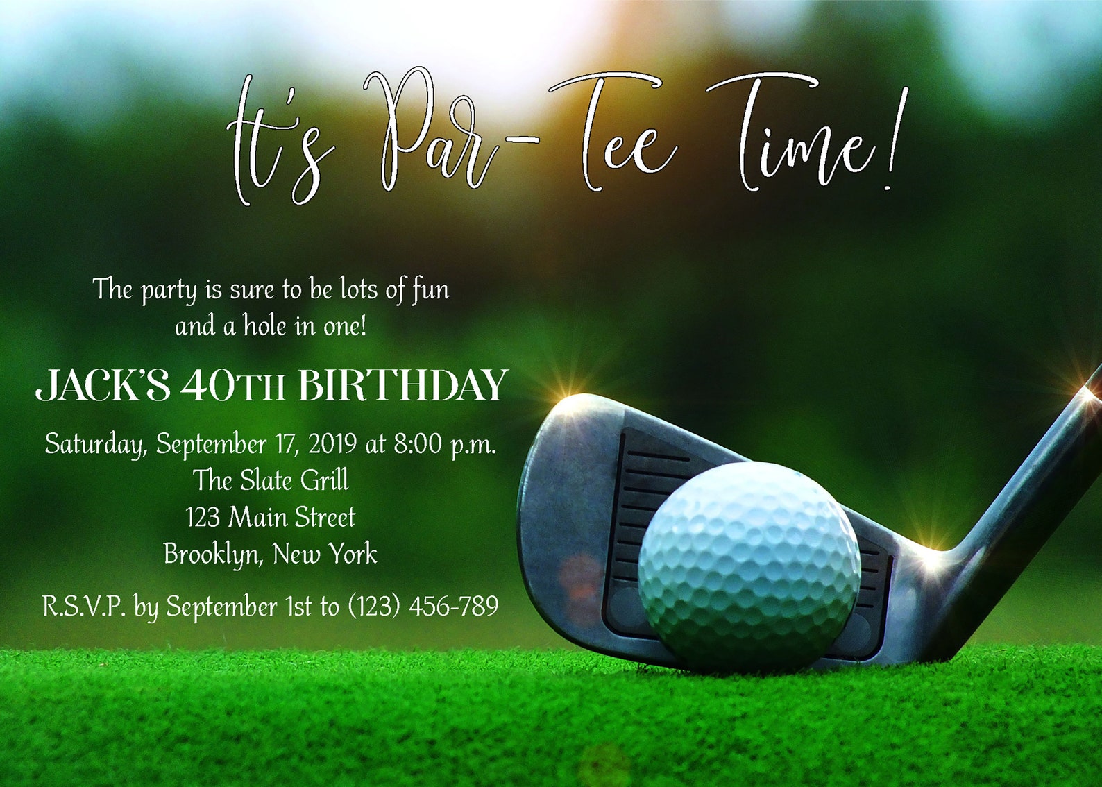 Golf Birthday Invitation Party #8 | Any Age, Surprise Birthday Invite ...
