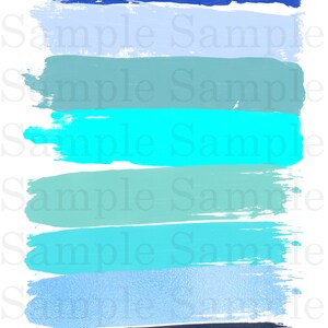 Blue Brush Strokes Clip Art Hand Painted Navy Aqua Light Blue Glitter ...