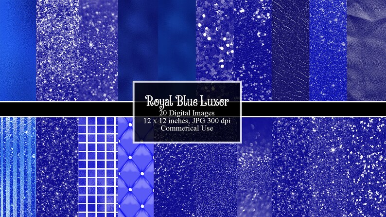 Royal Blue Luxor Digital Paper Glitter Foil Sequin Digital - Etsy