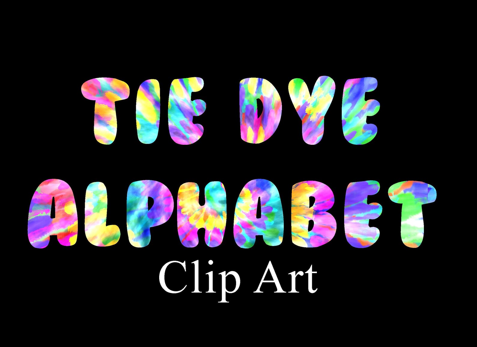 Tie Dye Alphabet Clipart INSTANT DOWNLOAD Clip Art Not a - Etsy