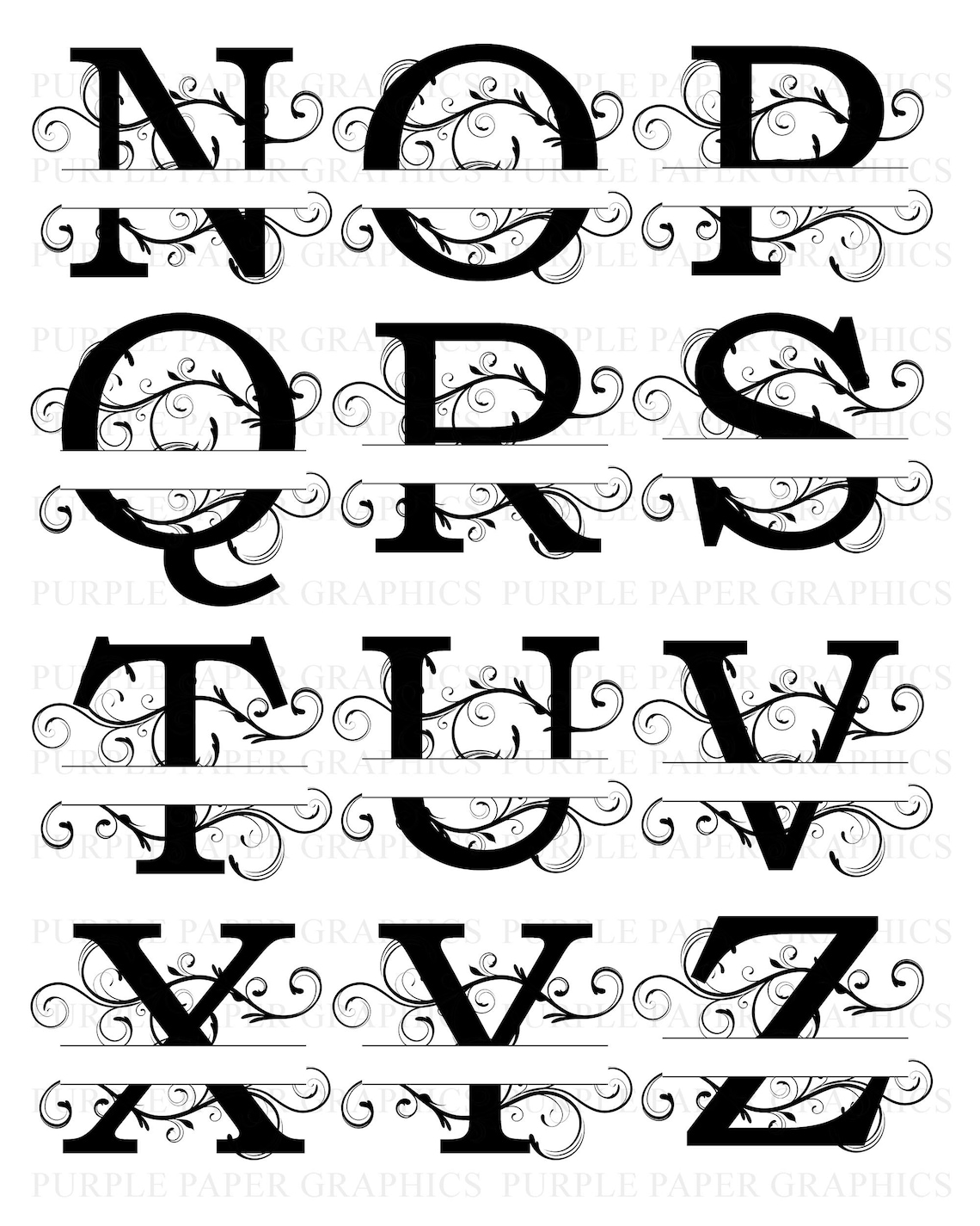 Split Monogram SVG DXF PNG Jpeg Split Monogram Frame | Etsy