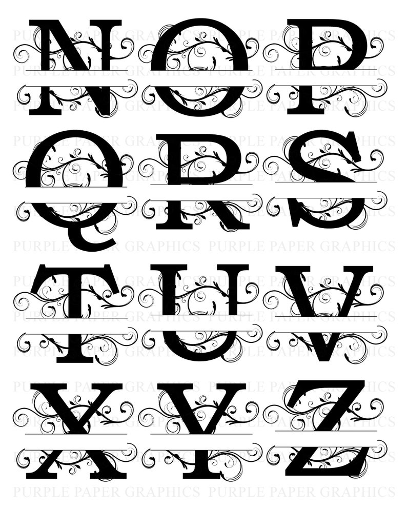 Split Monogram SVG DXF PNG Jpeg Split Monogram Frame - Etsy