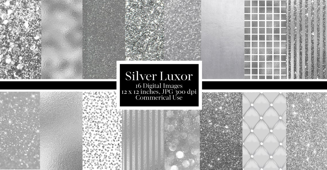 Silver Luxor Digital Paper Seamless Silver Textures Silver - Etsy