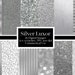 Silver Luxor Digital Paper, Seamless Silver Textures, Silver Glitter ...
