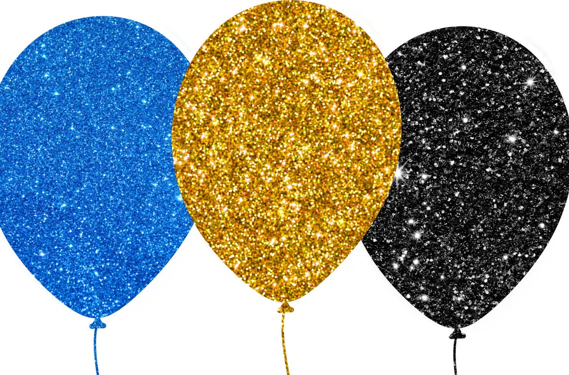 Glitter Balloons Clipart Glitter Balloon PNG Digital - Etsy