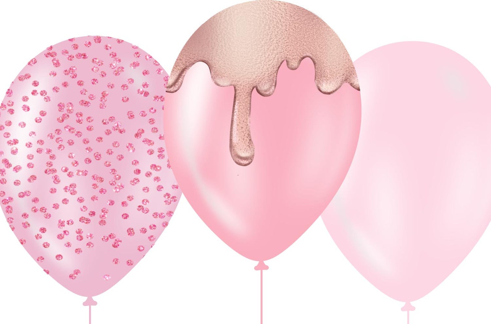 Purple and Pink Balloons Clipart, Glitter Sparkle Confetti Balloon Clip ...