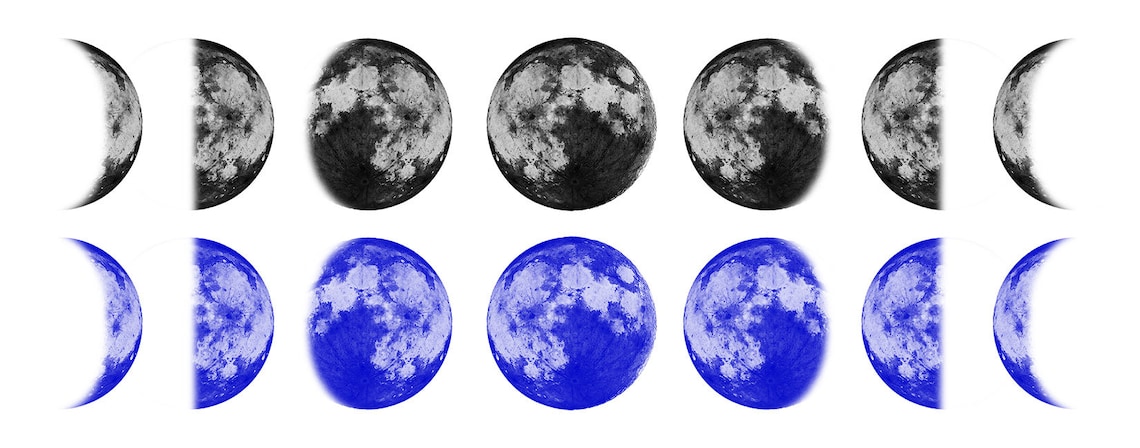 Moon Phases Clipart Watercolor Moon Clip Art Graphics - Etsy