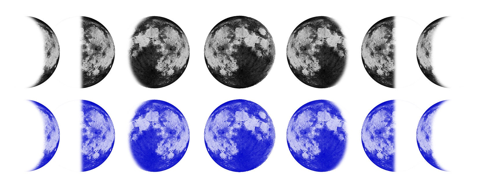 Moon Phases Clipart Watercolor Moon Clip Art Graphics - Etsy