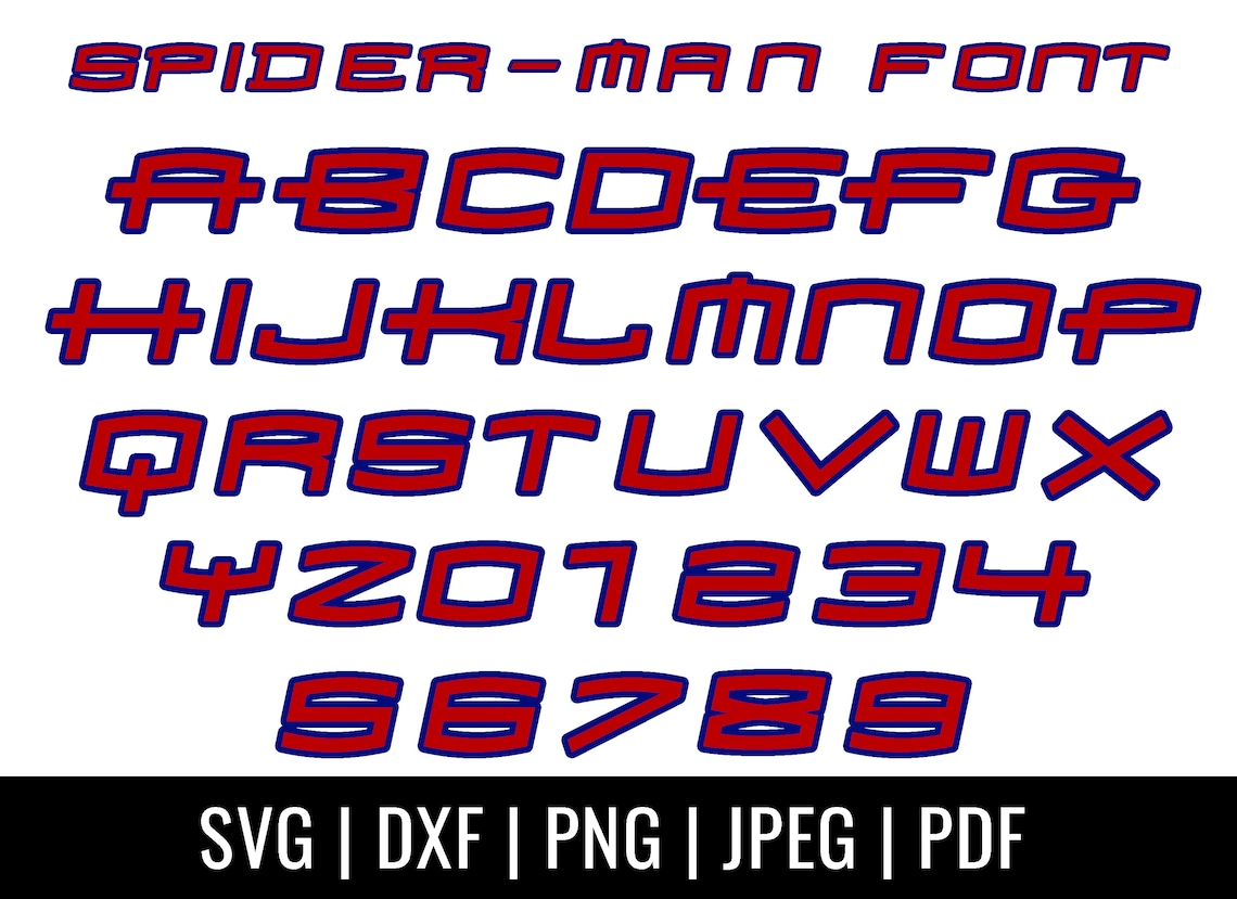 Spiderman Font Clipart Spider-Man Letters Numbers Clip Art | Etsy