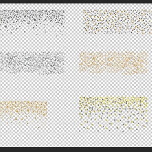 Silver and Gold Confetti Overlays Clipart, Gold and Silver Glitter and ...