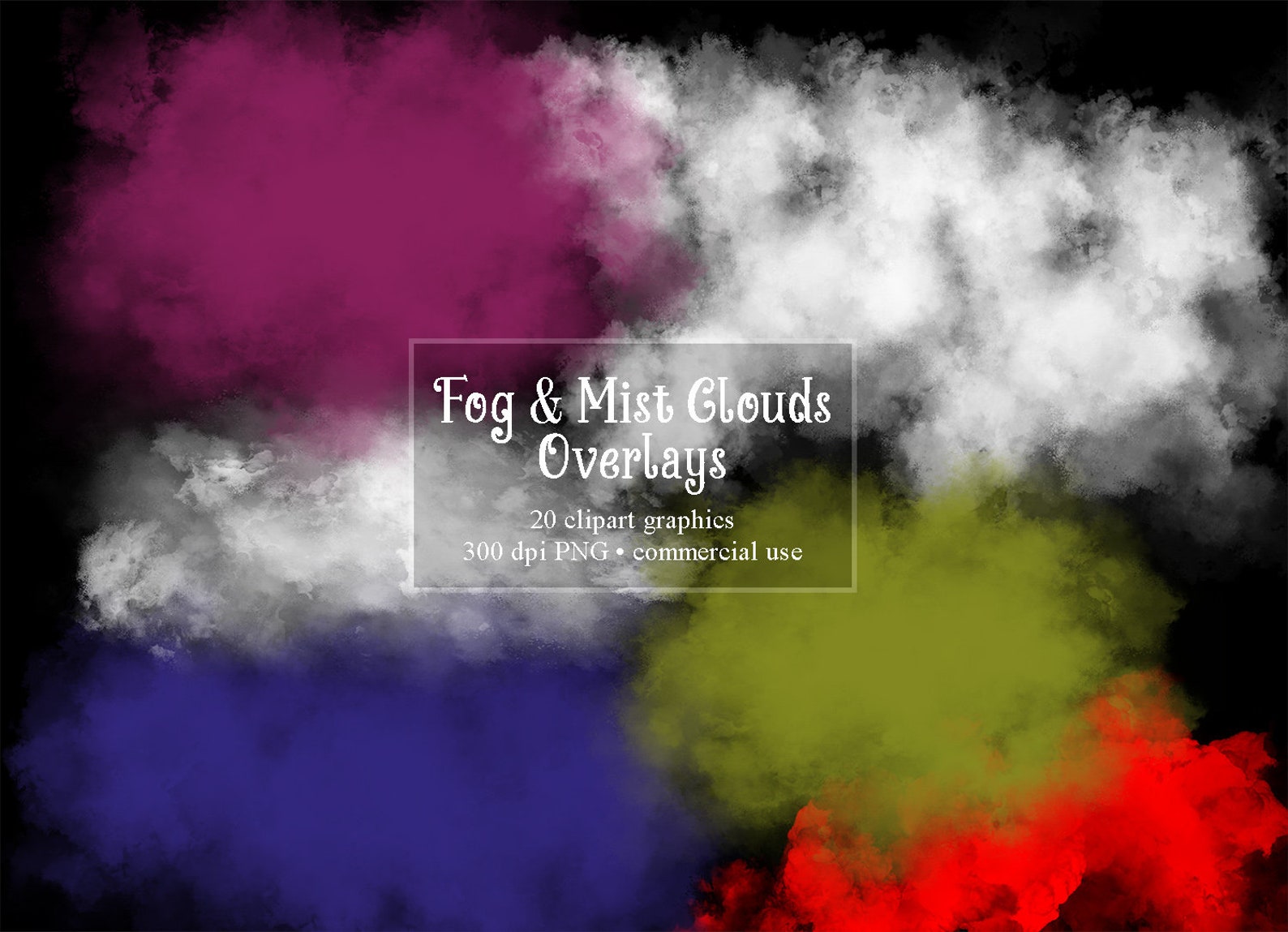 Mist and Clouds Overlays PNG Digital Clip Art Images Gothic - Etsy