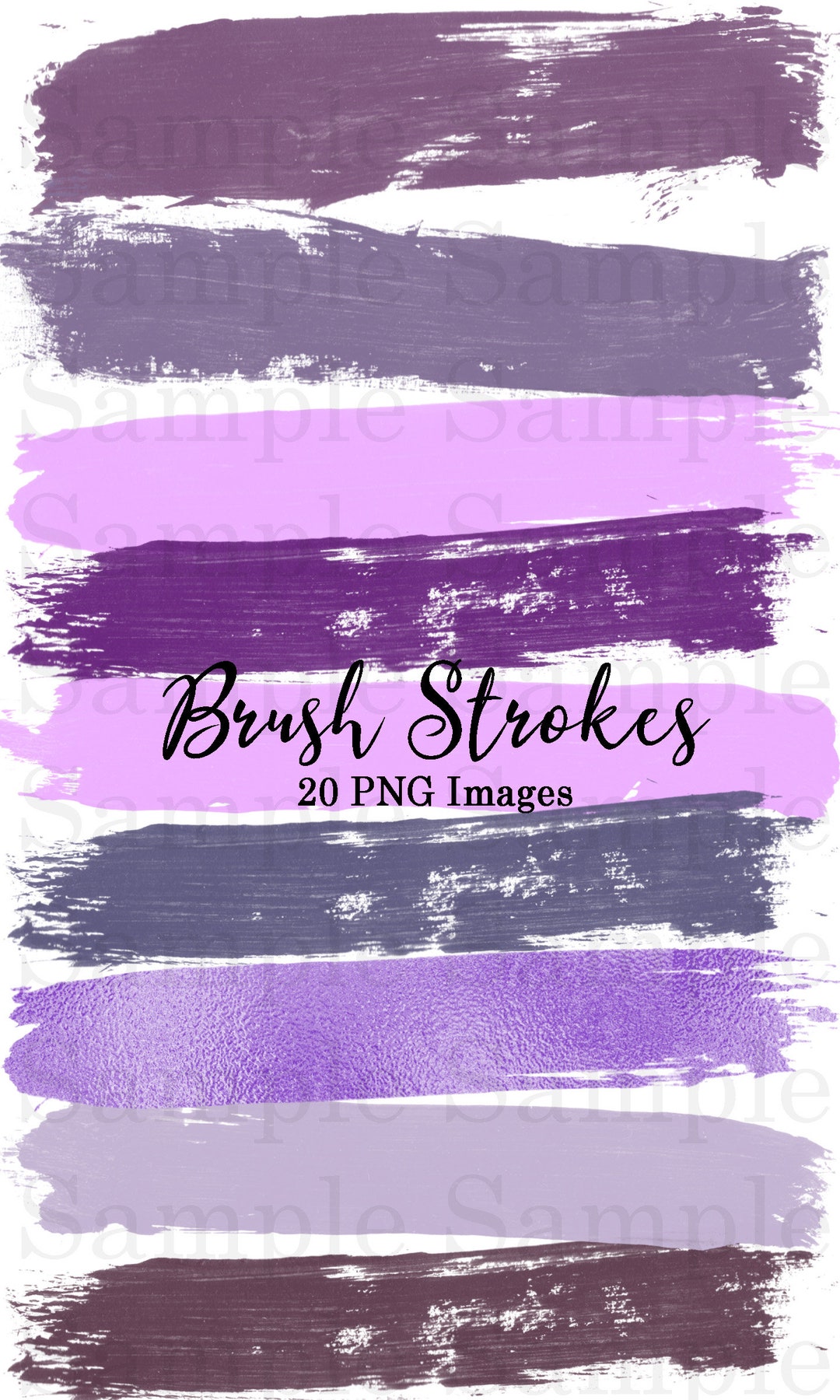 Brush Strokes Clip Art #19 Hand Painted Purple Violet Lavender Glitter ...