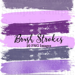Brush Strokes Clip Art #19 Hand Painted Purple Violet Lavender Glitter ...