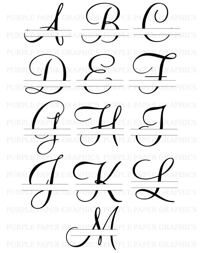 Split Monogram SVG DXF PNG Jpeg Split Monogram Frame - Etsy