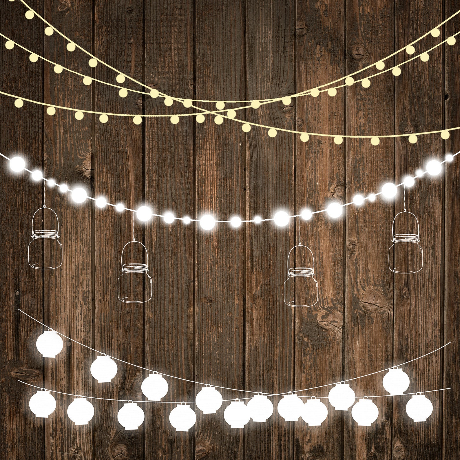 String Lights Clipart Fairy Lights Clip Art Party Lights | Etsy