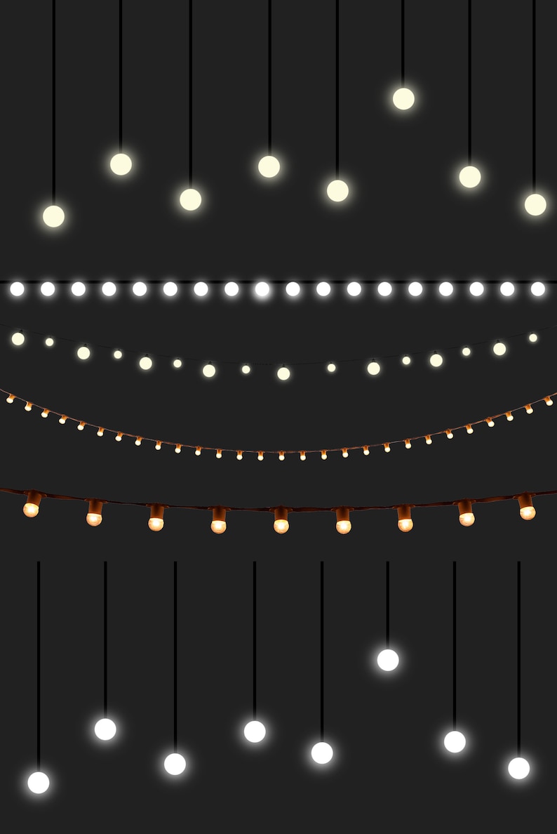 String Lights Clipart Fairy Lights Clip Art Party Lights | Etsy