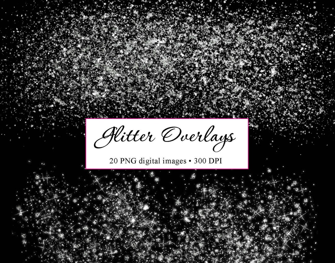 Silver Glitter Overlays, Glitter Confetti Overlays, PNG Format, Glitter ...