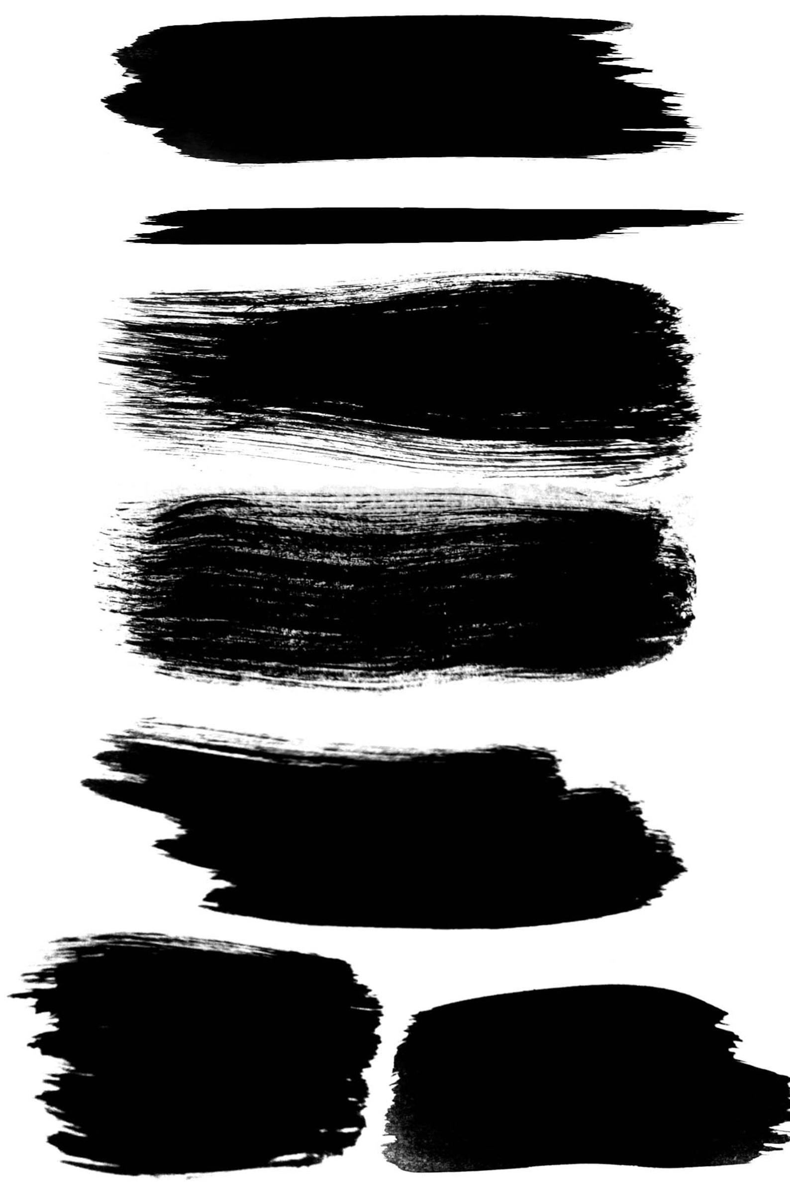 Black Watercolor Brush Strokes, Black Paint Clipart, Black Paint ...