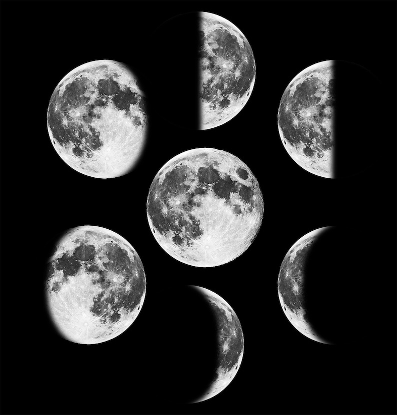 Moon Phases Clipart Watercolor Moon Clip Art Graphics - Etsy