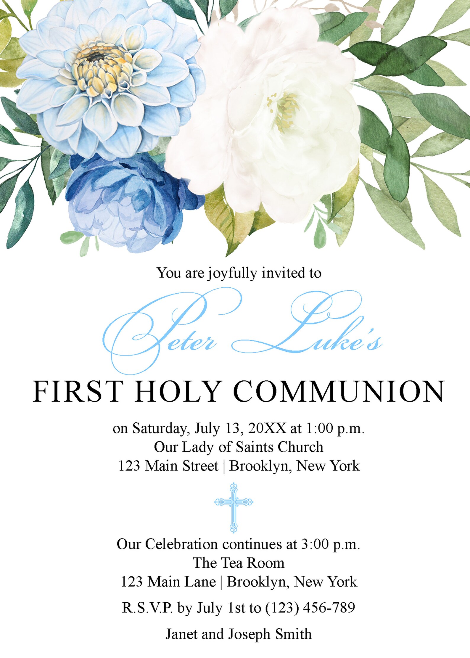 First Holy Communion Invitation 1 Printed Invitations | Etsy