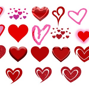 Hearts Clipart and Digital Paper Bundle, Backgrounds and Overlays for ...