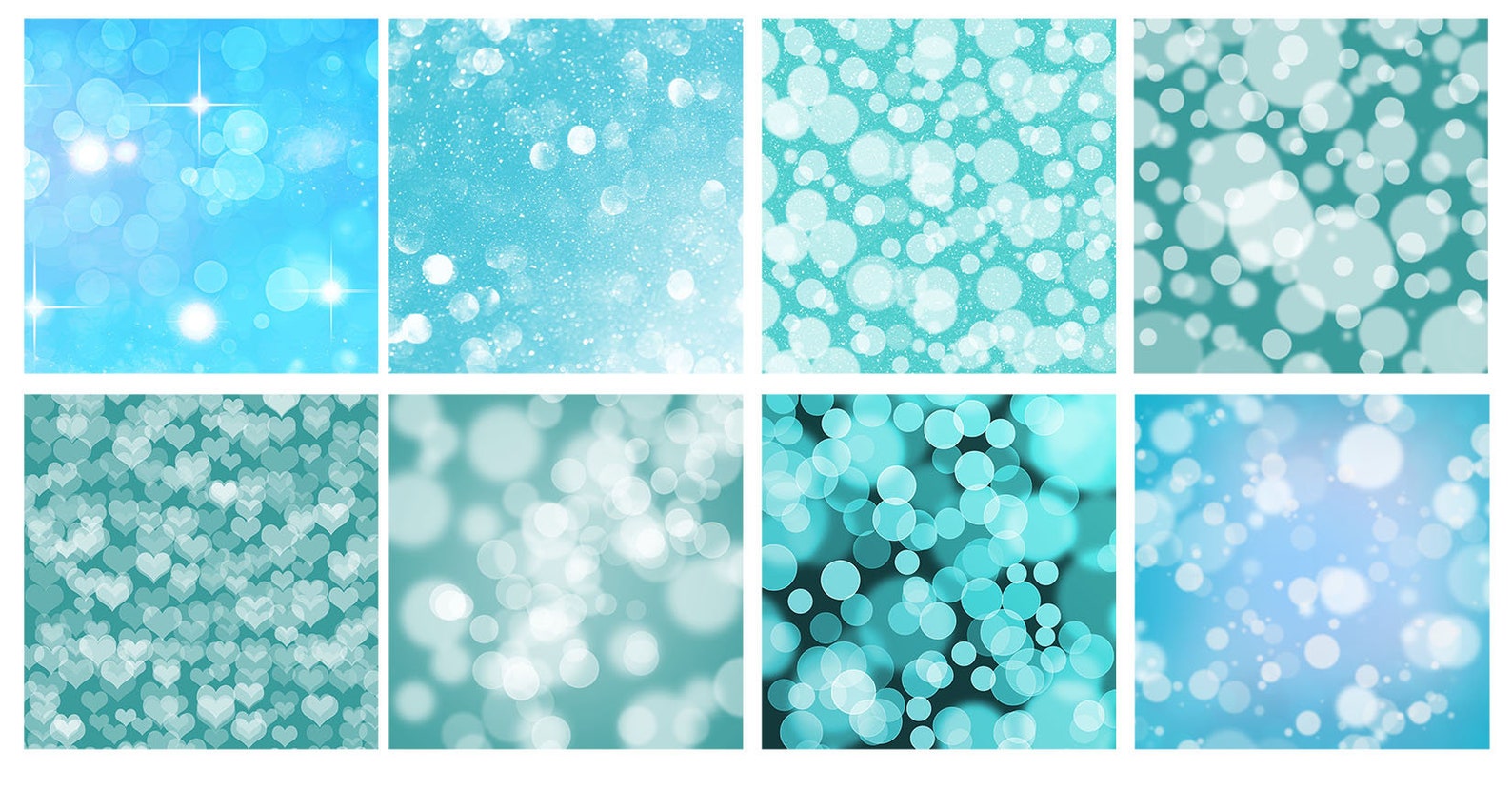Turquoise Aqua Bokeh Digital Paper Printable Backgrounds - Etsy