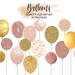 Rose Gold Balloons Clipart, Glitter Balloons Clip Art, Foil Balloon PNG ...