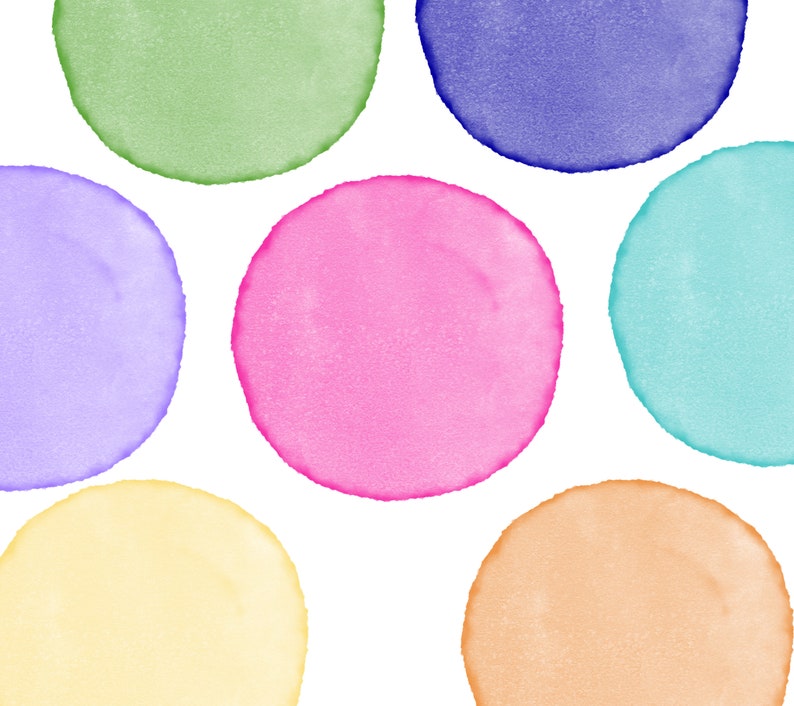 Watercolor Circles Clipart Hand Painted Watercolor Circles | Etsy
