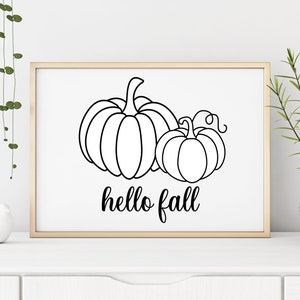 Hello Fall Pumpkin SVG, Little Pumpkin, Pumpkin Stencil Svg, Fall Sign ...