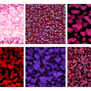 Valentine's Day Hearts Digital Paper, Digital Backgrounds for Scrapbook ...