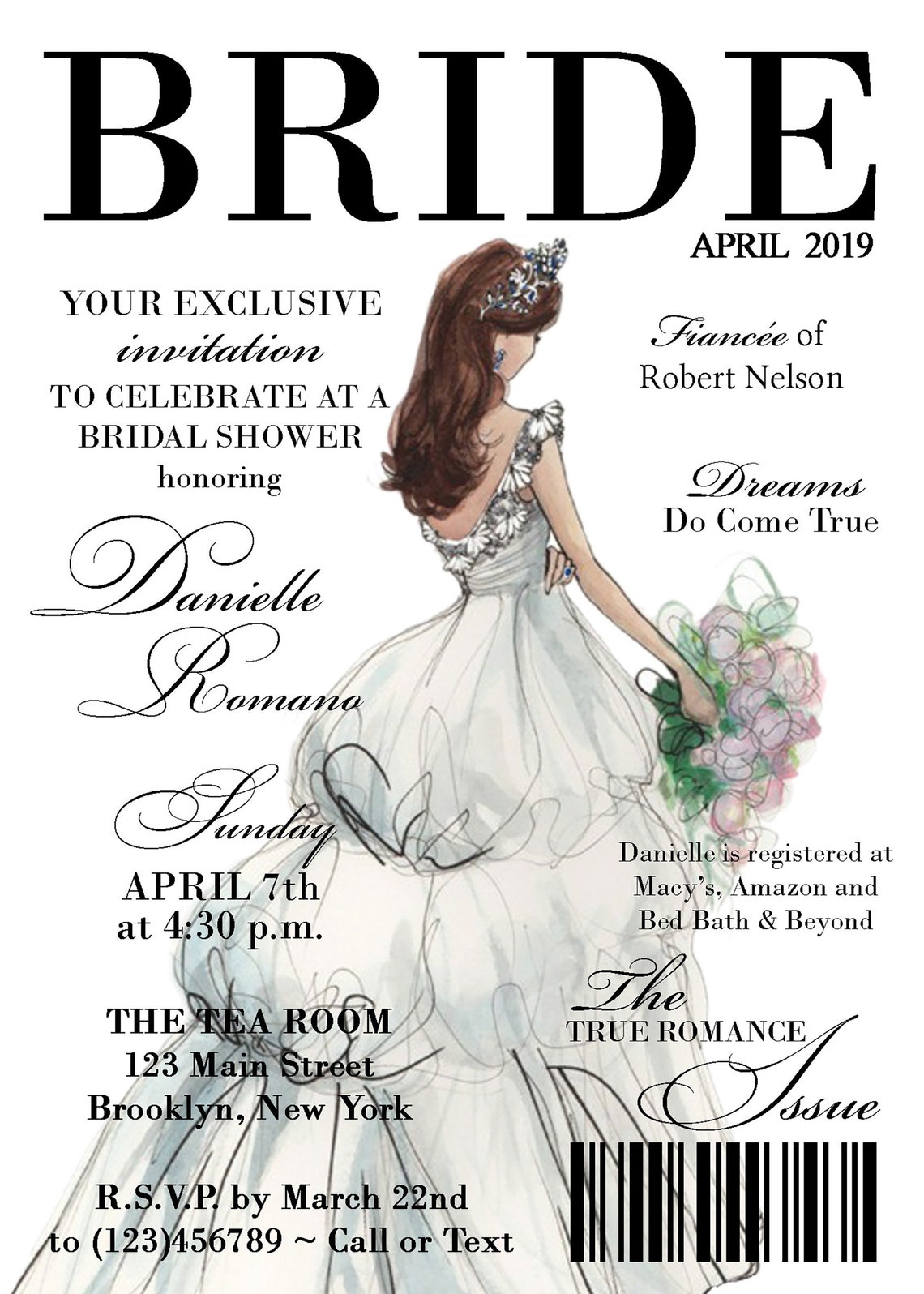 Modern Bride Magazine Inspired Bridal Shower Invitation 3 - Etsy