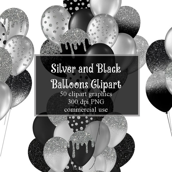 Balloons Clipart - Etsy