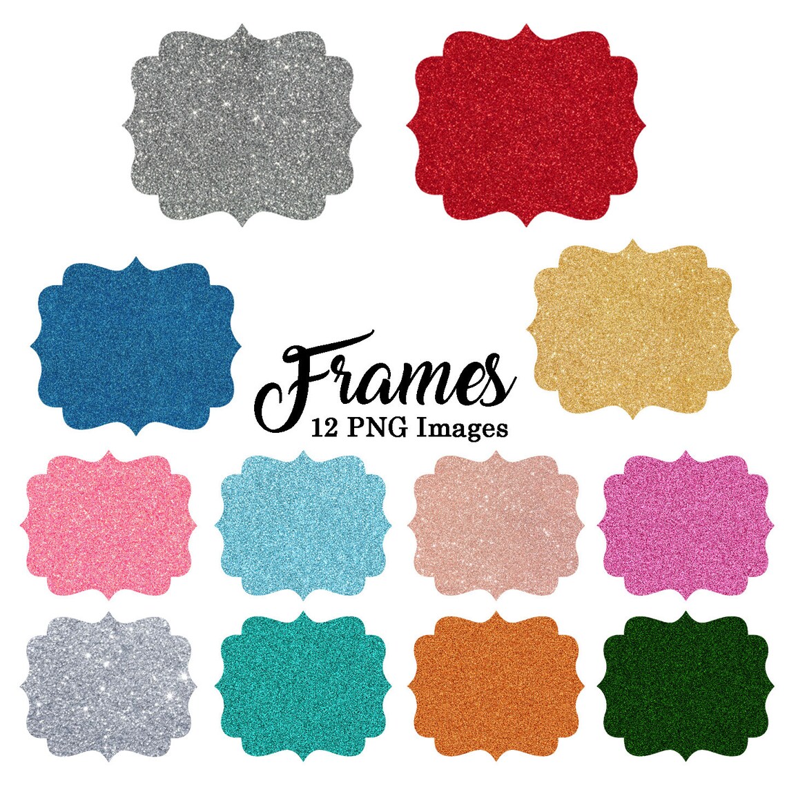 Glitter Clipart Frames Glitter Clip Art Graphics for Labels - Etsy