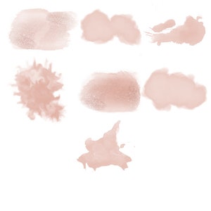 Watercolor Clipart #12, Rose Gold Watercolor Brush Clip Art, Splashes ...