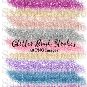 Glitter Brush Strokes Clip Art #1 Hand Painted Pink Blue Silver Gold ...