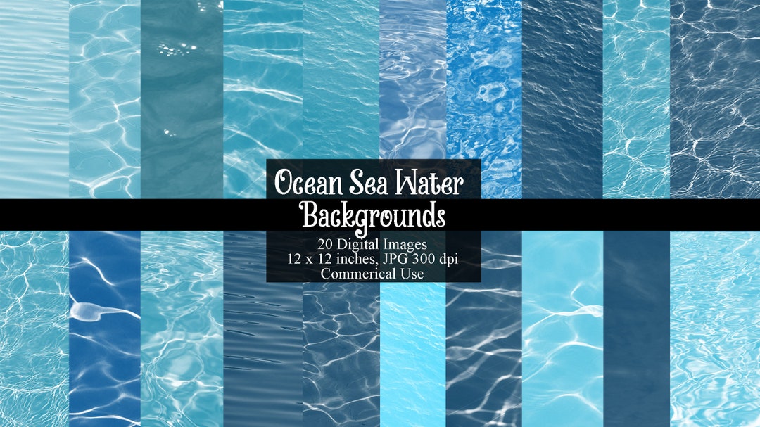 Ocean Sea Water Digital Papers, Pool Water Background, Printable ...