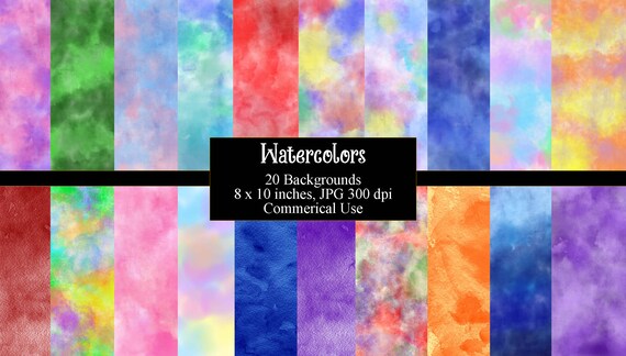 Watercolor Digital Paper Backgrounds Printable Paper | Etsy