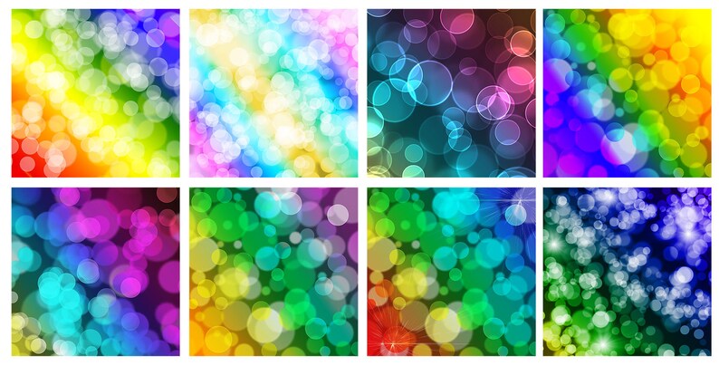 Rainbow Bokeh Digital Paper Printable Backgrounds Bokeh - Etsy