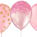 Pink and Black Balloons Clipart, Glitter Balloon PNG Digital Overlays ...