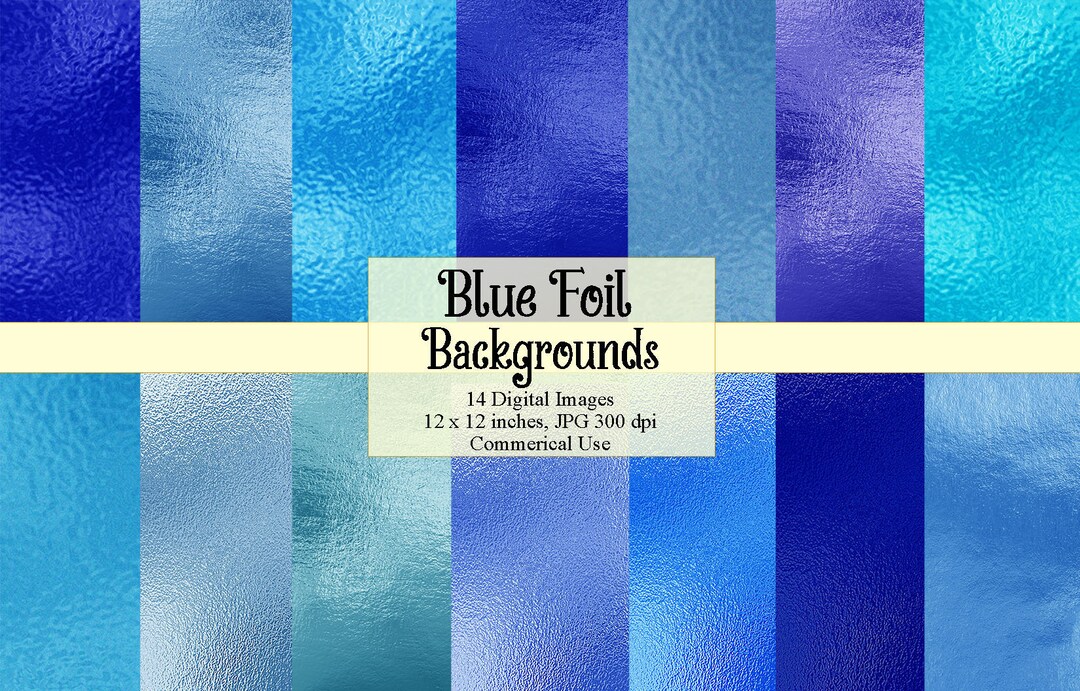 Blue Foil Digital Paper, Foil Textures, Shimmer, Printable Backgrounds ...
