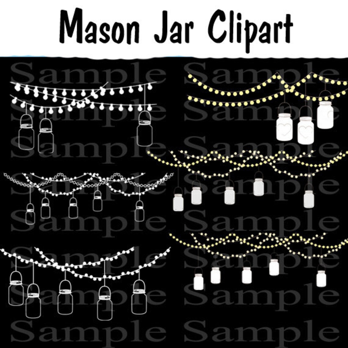 93 Images Mason Jars Digital Clipart INSTANT DOWNLOAD - Etsy