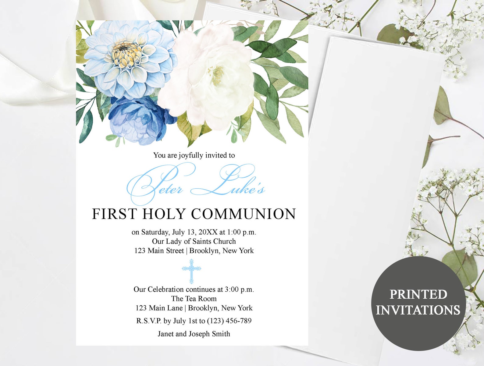 First Holy Communion Invitation 1 Printed Invitations | Etsy