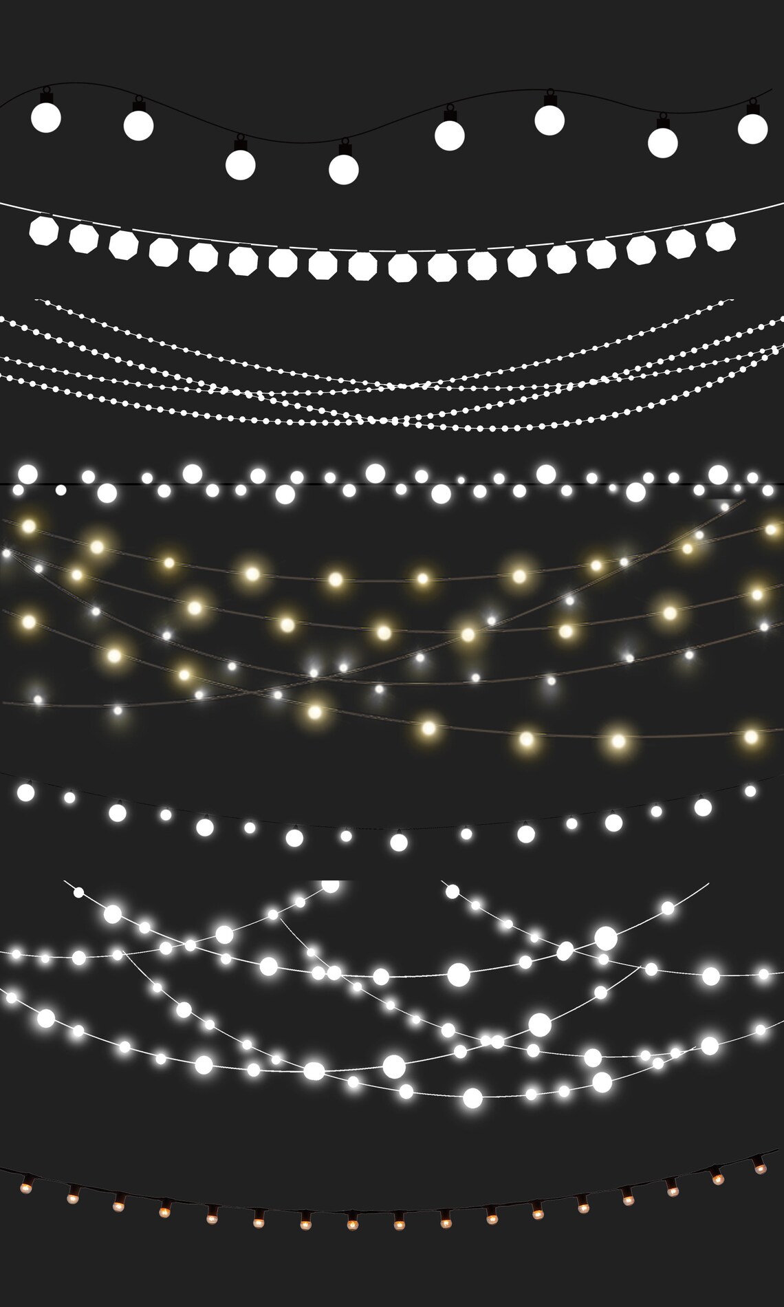 String Lights Clipart Fairy Lights Clip Art Party Lights | Etsy