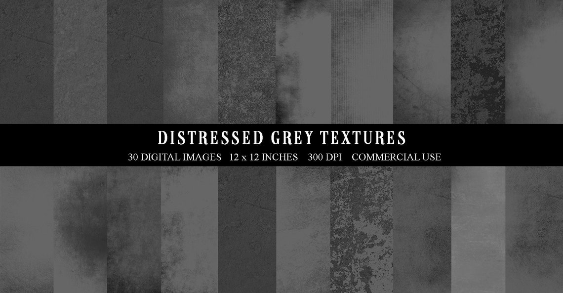 Distressed Grey Textures Digital Paper, Grunge Textures, Gritty ...