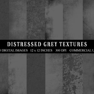 Distressed Grey Textures Digital Paper, Grunge Textures, Gritty ...