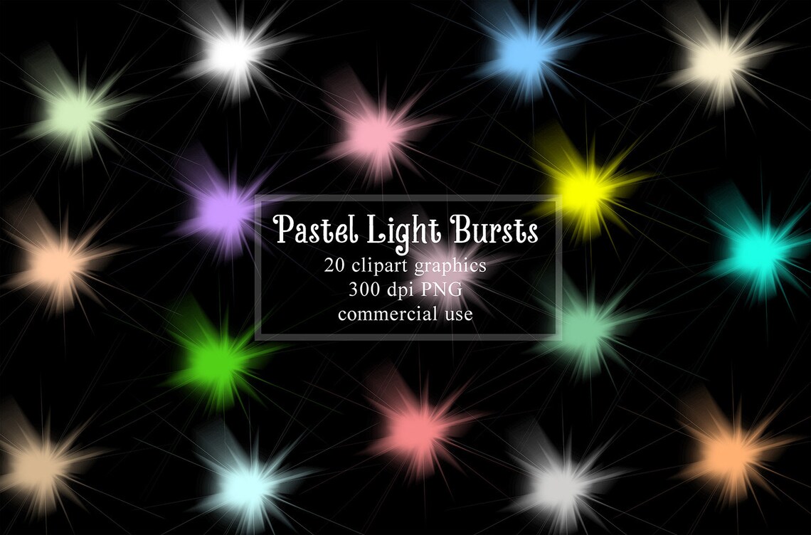 Pastel Light Bursts PNG Digital Overlays Fairy Lights - Etsy