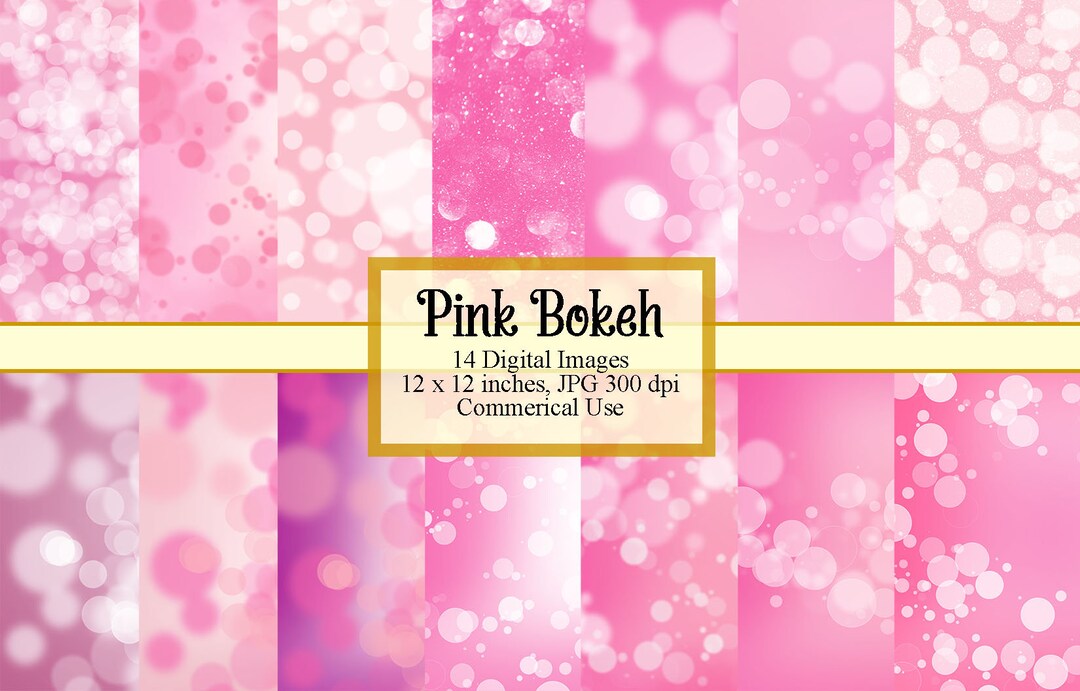 Pink Bokeh Digital Paper, Printable Backgrounds Bokeh Lights, Fairy ...